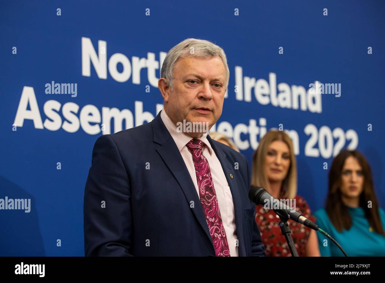 SDLP’s Patsy McGlone giving his cceptance speech at the Meadowbank ...