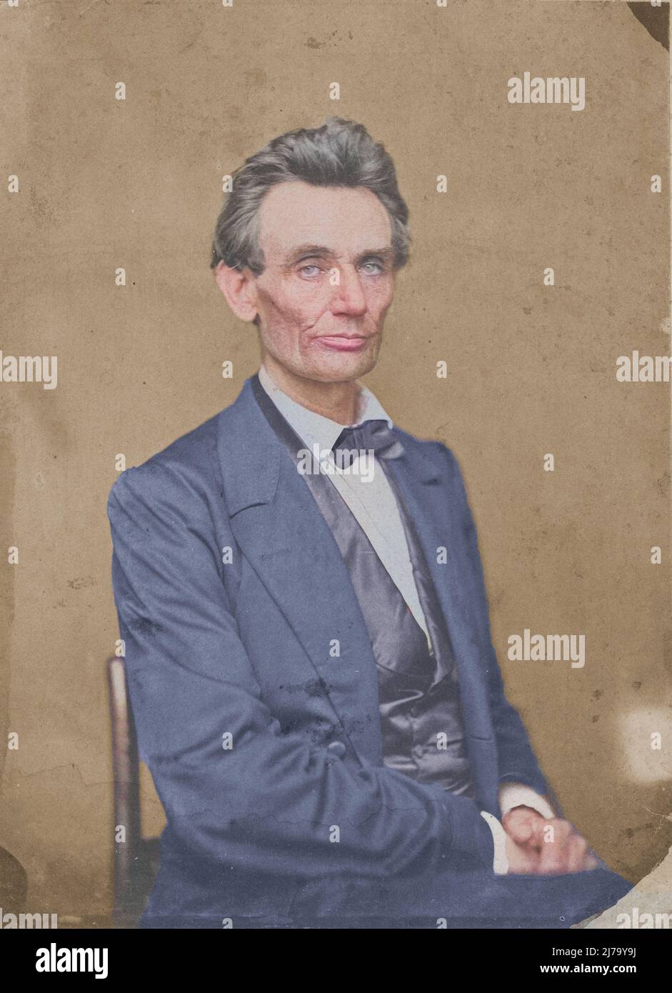 Abraham lincoln portrait colorized hi-res stock photography and images ...
