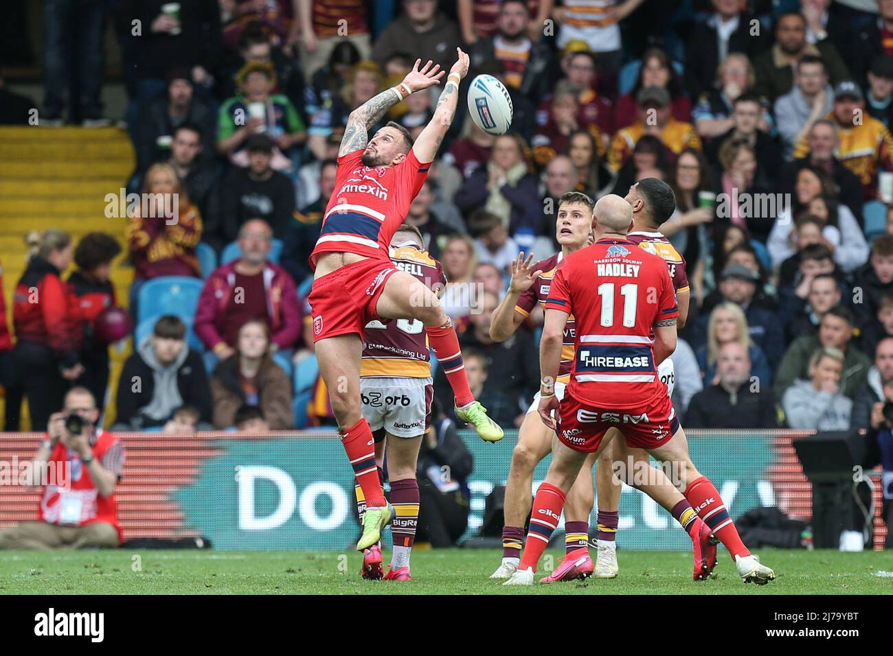 Ben Crooks #2 of Hull KR fails to collect the high ball in , on 5/7 ...