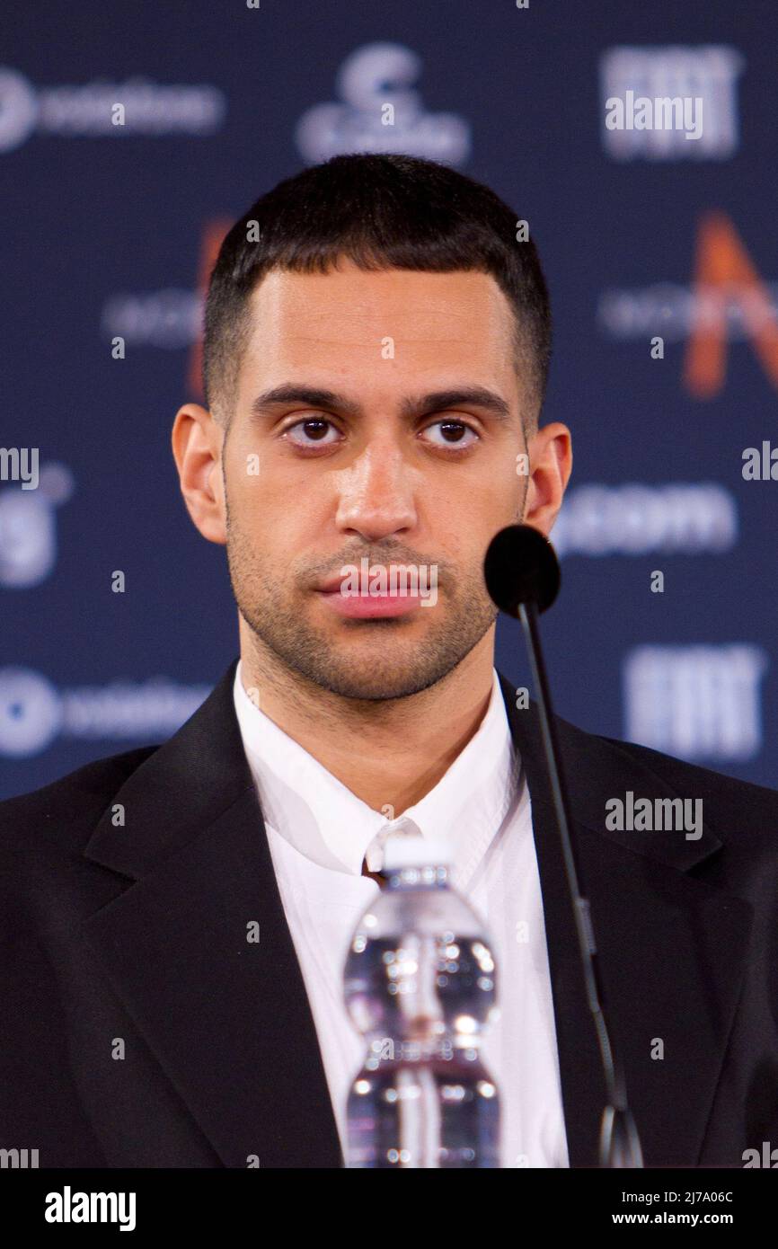 Turin, Italy. 7th May 2022. Italian singer Mahmood during press ...