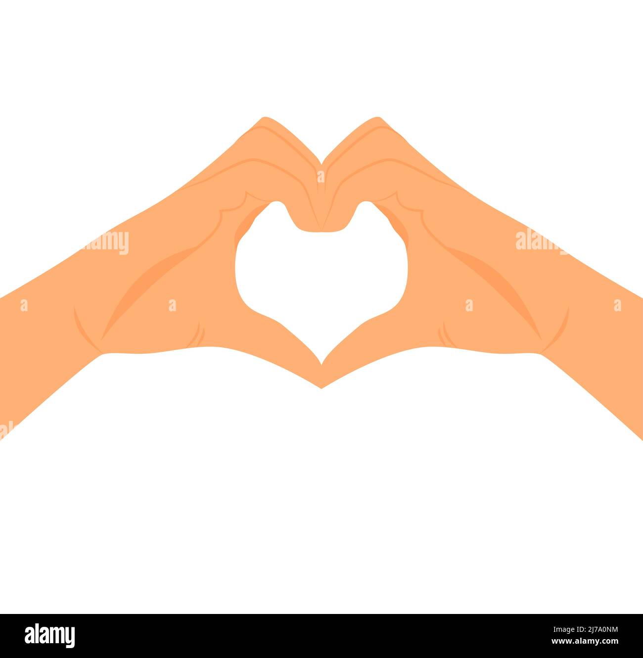 Stylized hands fold the shape of a heart. finger gesture. element for ...