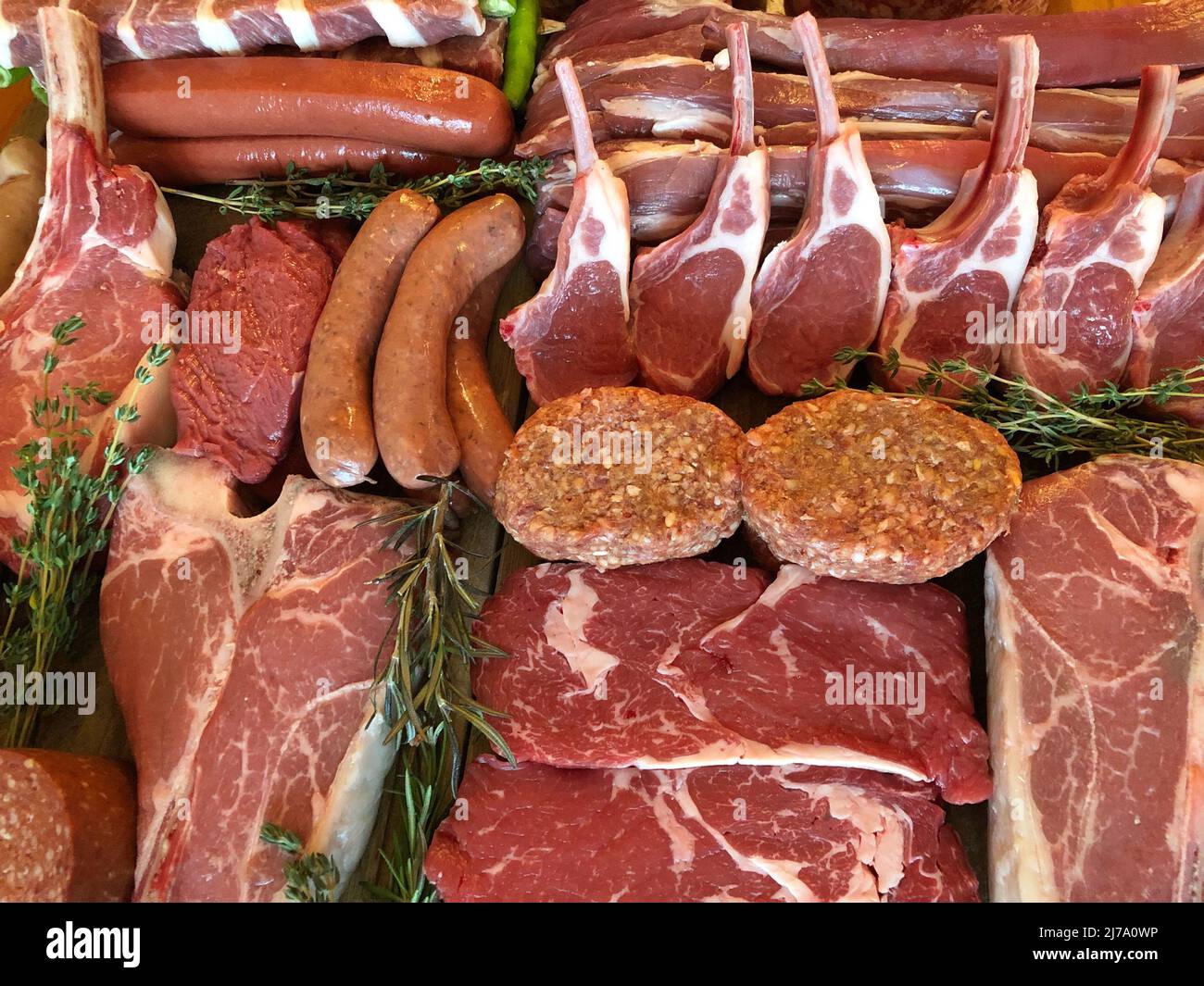 Variety fresh raw meats hi-res stock photography and images - Alamy