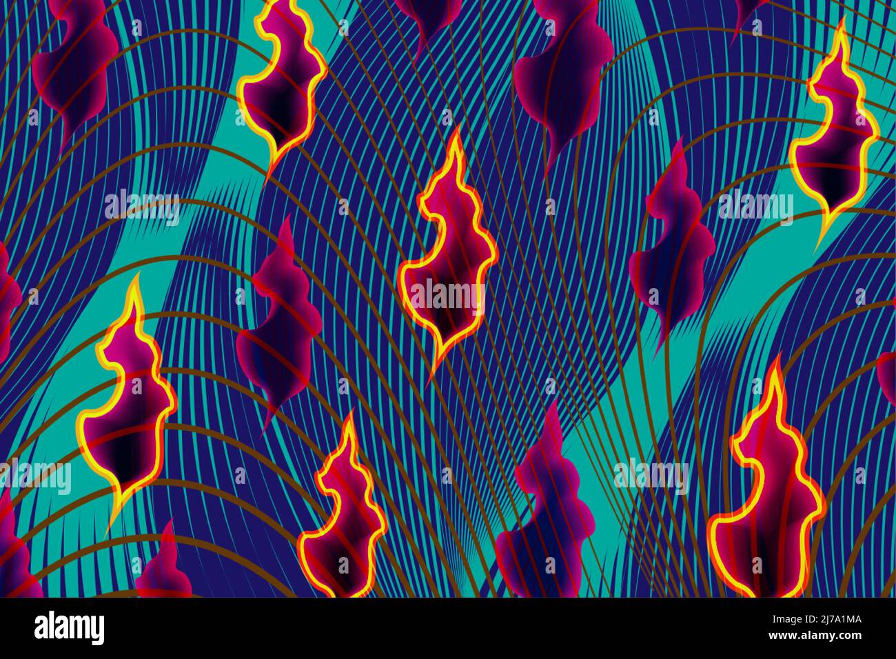 African Wax Print fabric background, Ethnic flowers ornament design ...