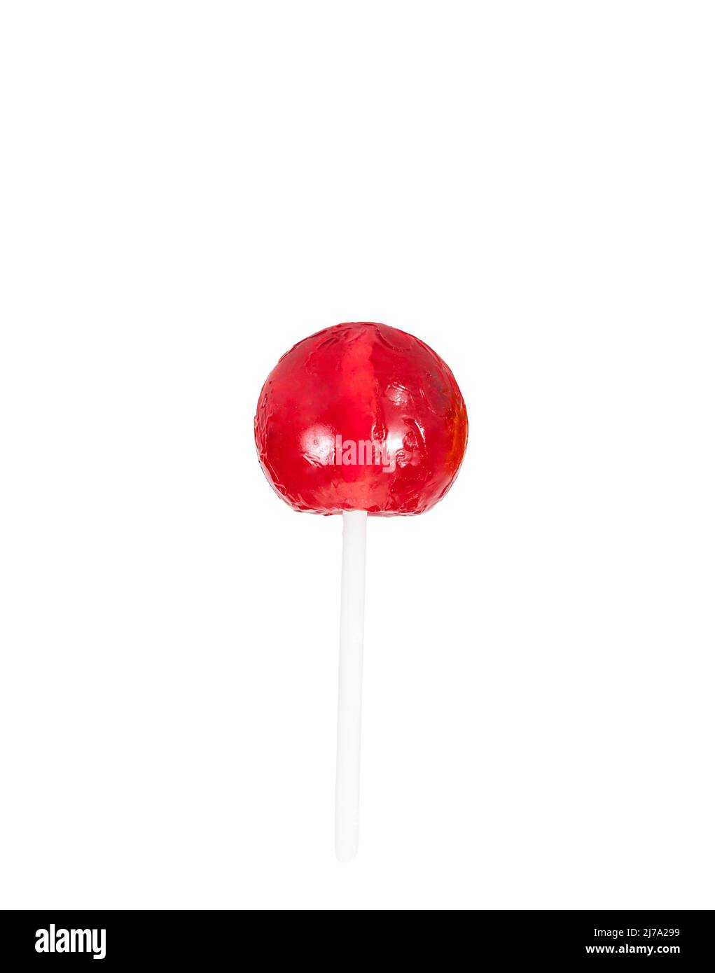A Red lolly pop candy on white with copy space Stock Photo - Alamy