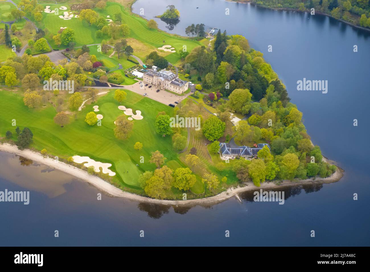 Loch Lomond golf course aerial view Scotland Stock Photo - Alamy