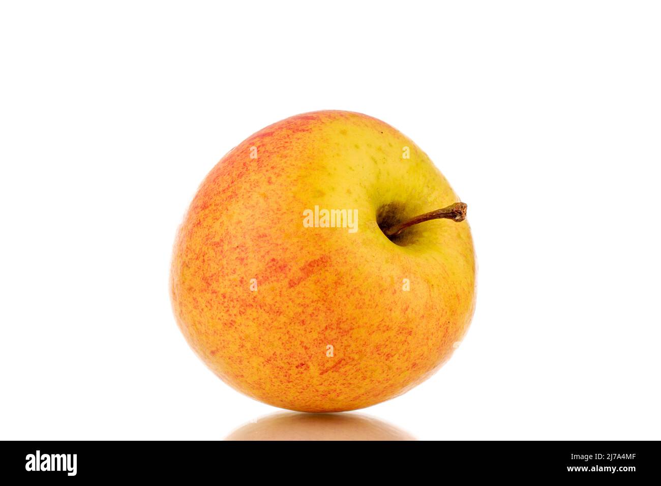 One sweet ripe apple, close-up, isolated on a white background Stock ...