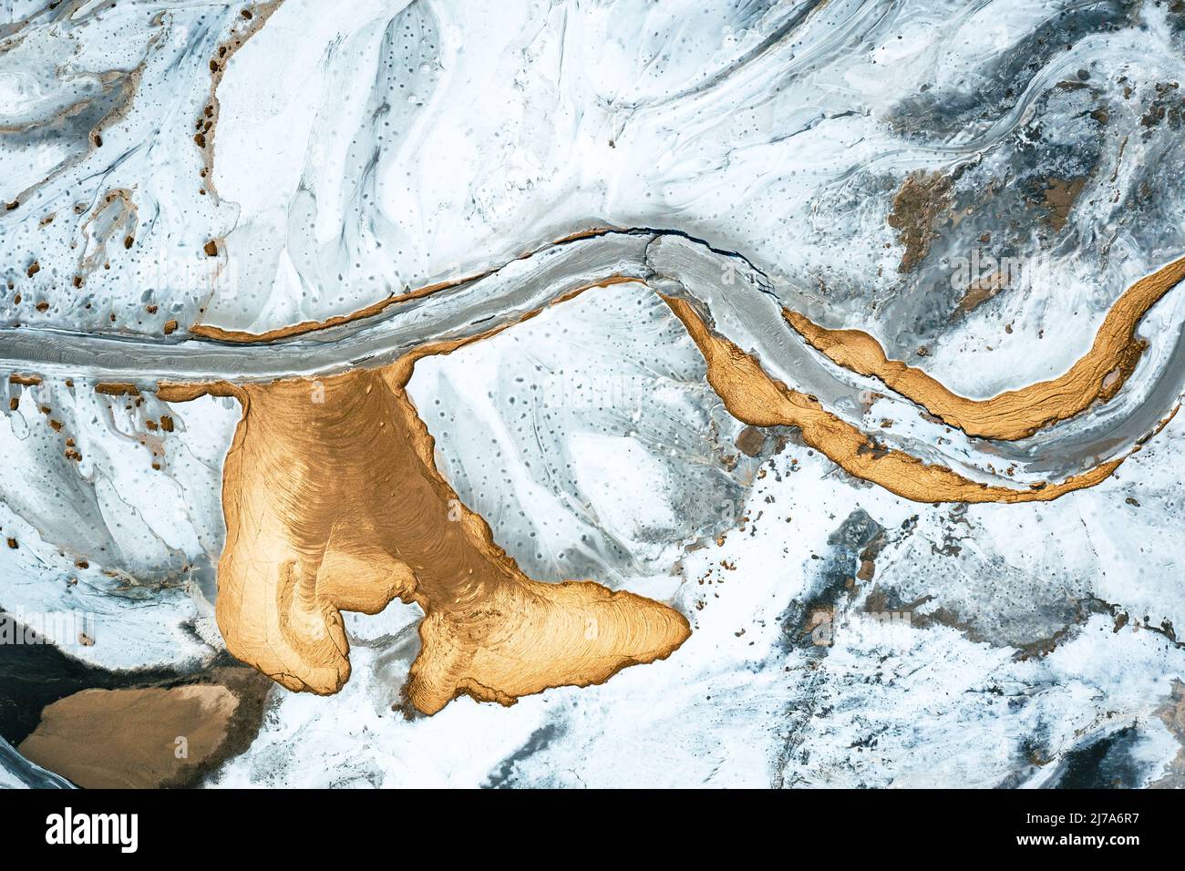 Industrial Landscape. Aerial view. Dry surface. Desertic landscape ...