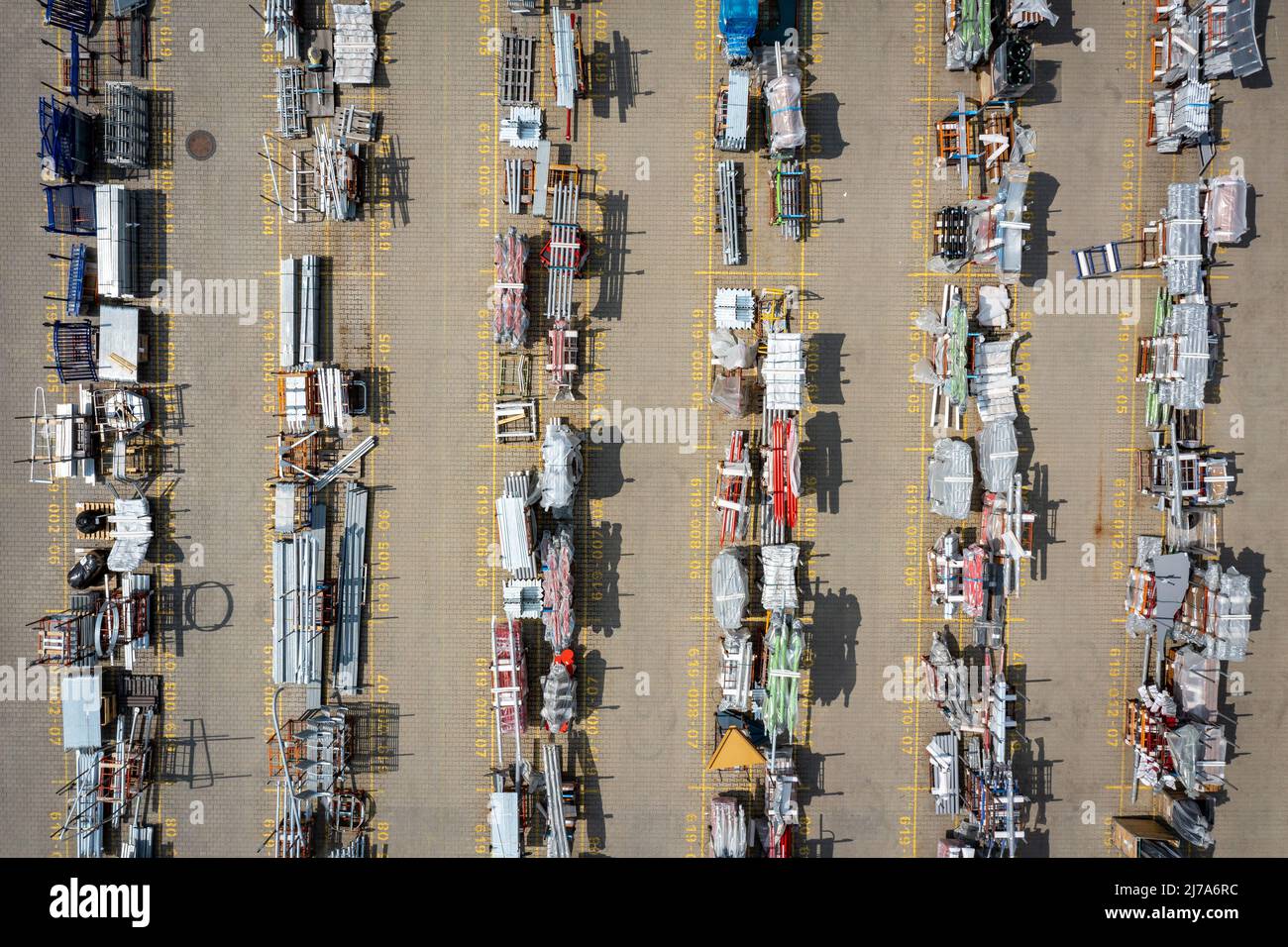 Industrial Storage Place from Above. Aerial View Stock Photo - Alamy