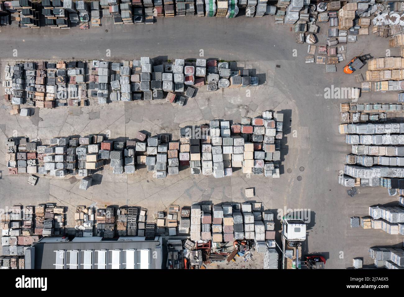 Industrial Storage Place from Above. Aerial View Stock Photo - Alamy