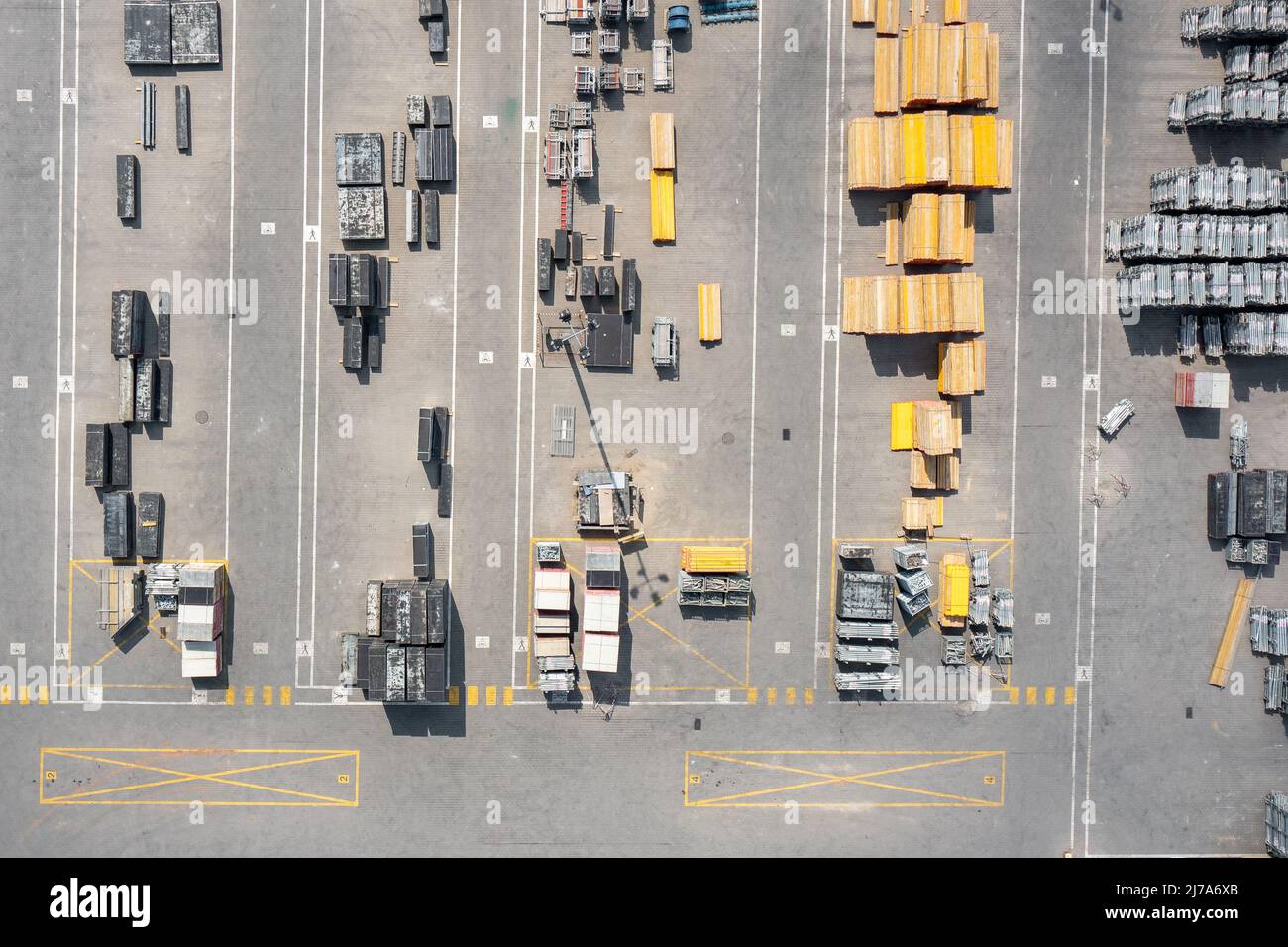 Industrial Storage Place from Above. Aerial View Stock Photo - Alamy