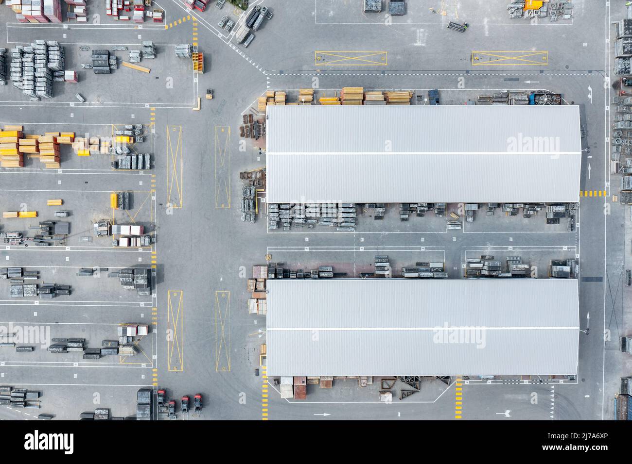 Industrial Storage Place from Above. Aerial View Stock Photo - Alamy