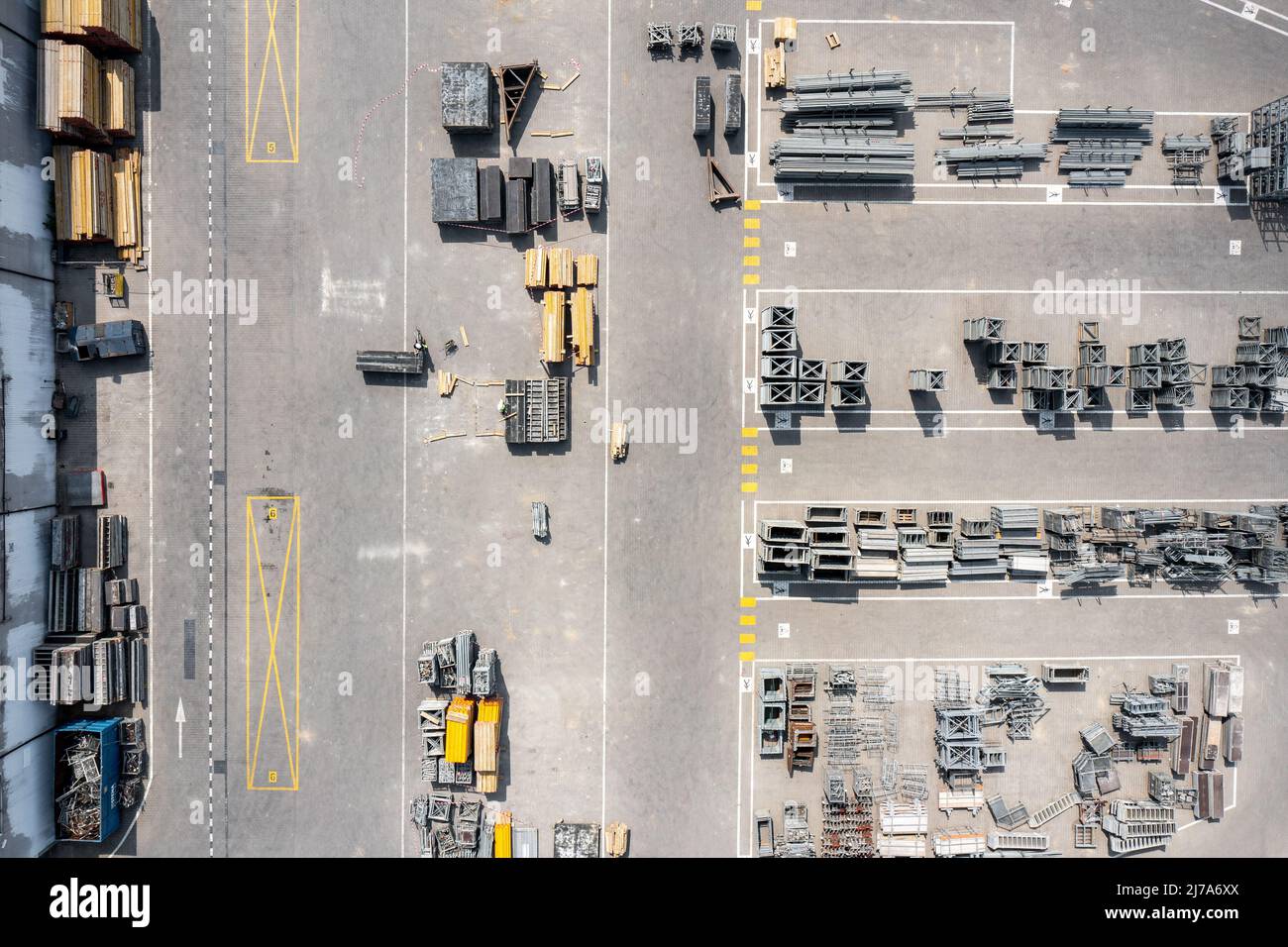 Industrial Storage Place from Above. Aerial View Stock Photo - Alamy