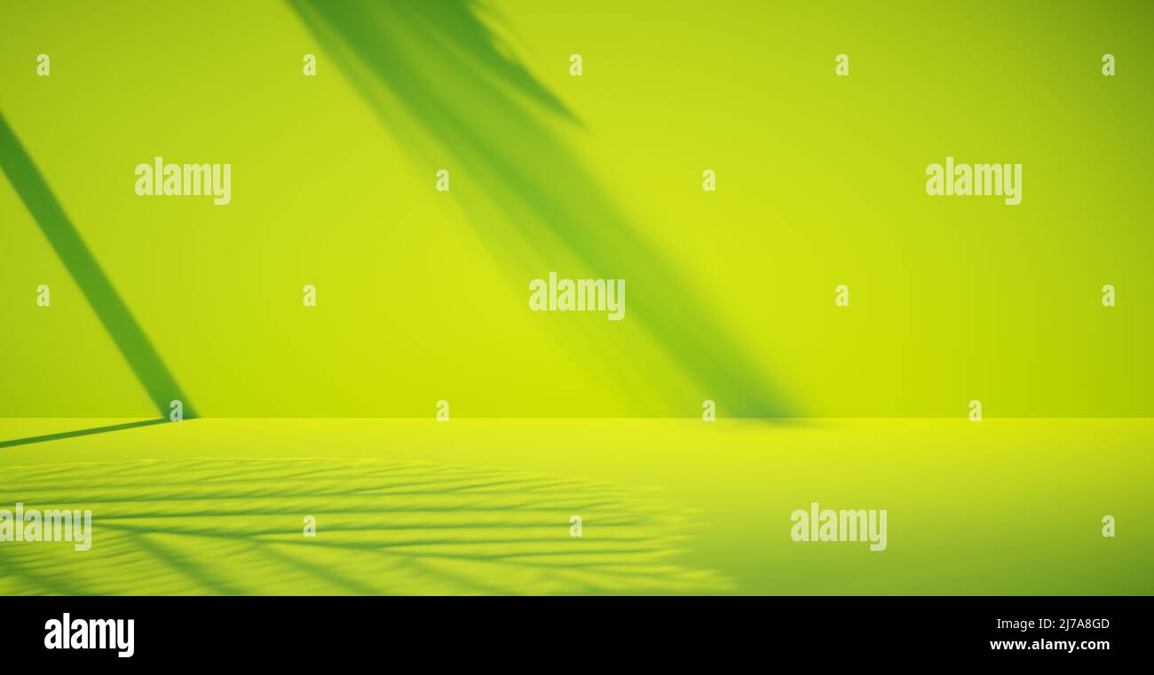Blank colorful wall background and hard falling shadow. 3D rendering ...