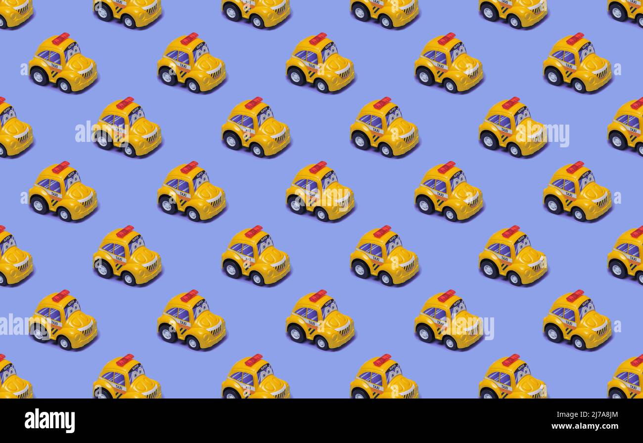 Texture with taxi car. Seamless pattern of children's car Stock Photo ...