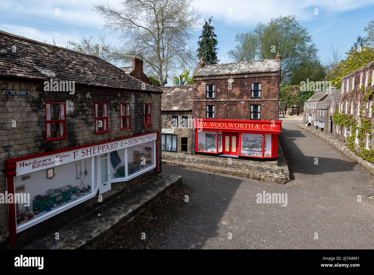 Wimborne.Dorset.United Kingdom.April 20tth 2022.View of a street in ...