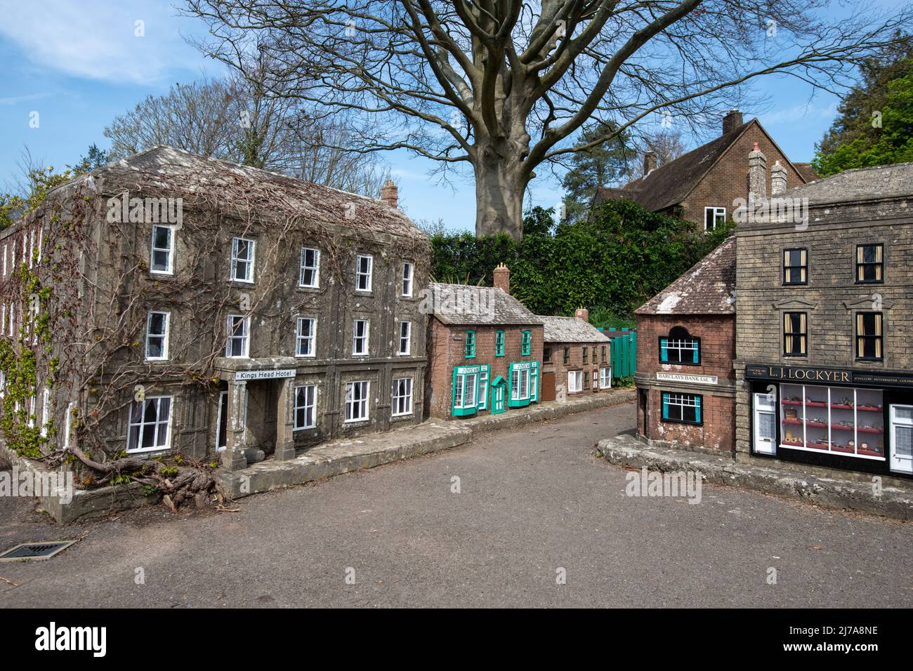 Wimborne.Dorset.United Kingdom.April 20tth 2022.View of a street in ...