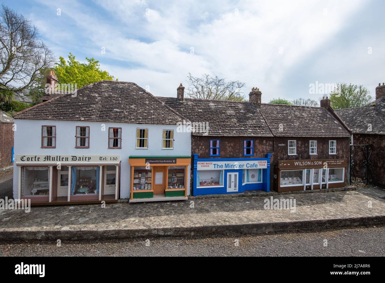 Wimborne.Dorset.United Kingdom.April 20tth 2022.View of a street in ...