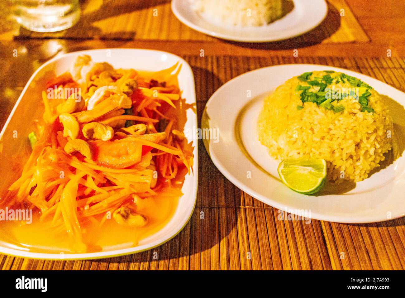 Local food in restaurant at Night Market Fishermans Village Bo Phut on ...