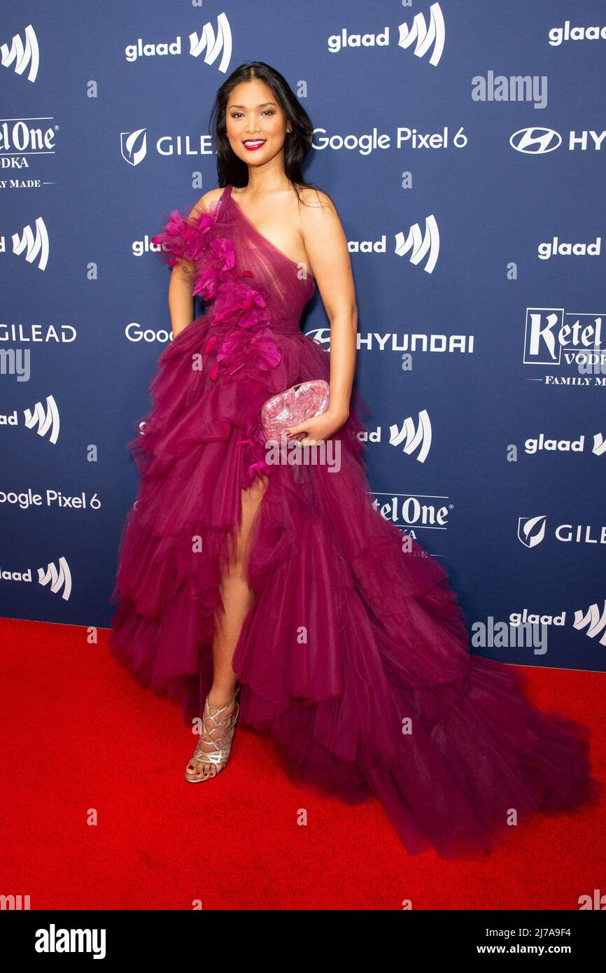 New York, NY - May 6, 2022: Geena Rocero wearing dress by Marchesa ...
