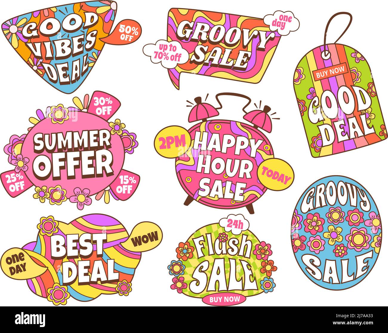 Good vibes colourful Stock Vector Images - Alamy