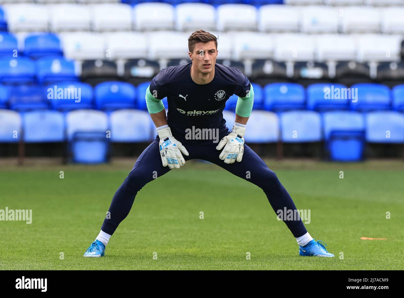 Stuart Moore #13 of Blackpool during the pre-game warmup Stock Photo ...