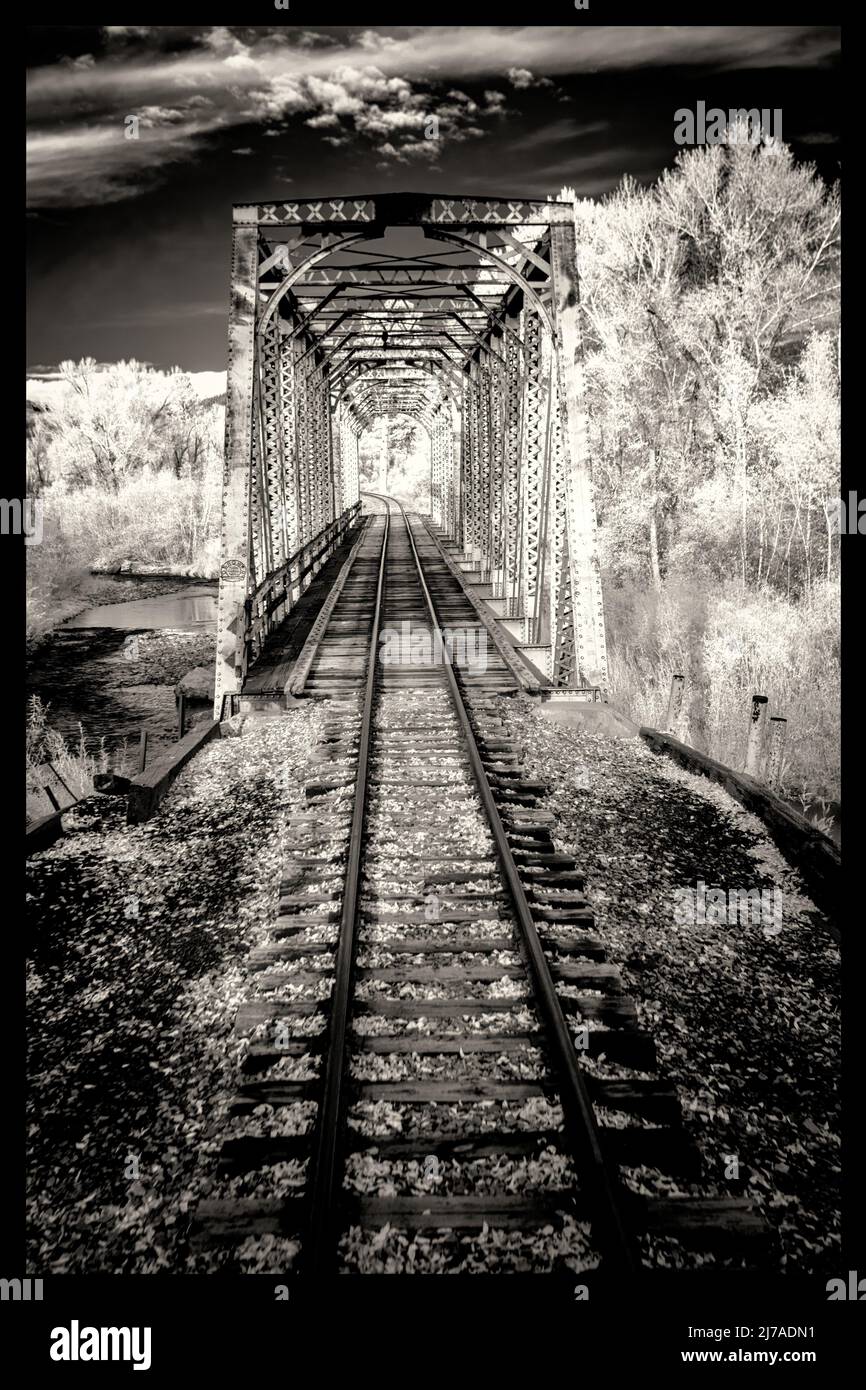 Steel bridge on Narrow Gauge Railway Stock Photo - Alamy