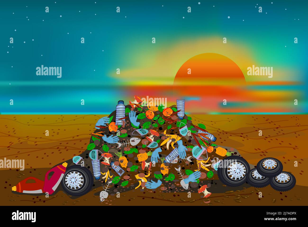 Pile industrial rubbish on Stock Vector Images - Alamy