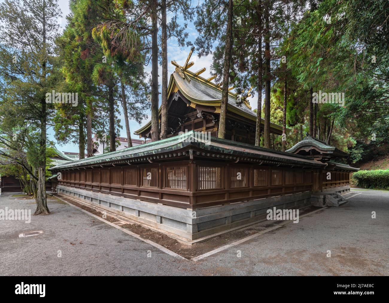 tokyo, japan - december 08 2021: Back view of the Miyajidake Shrine of ...