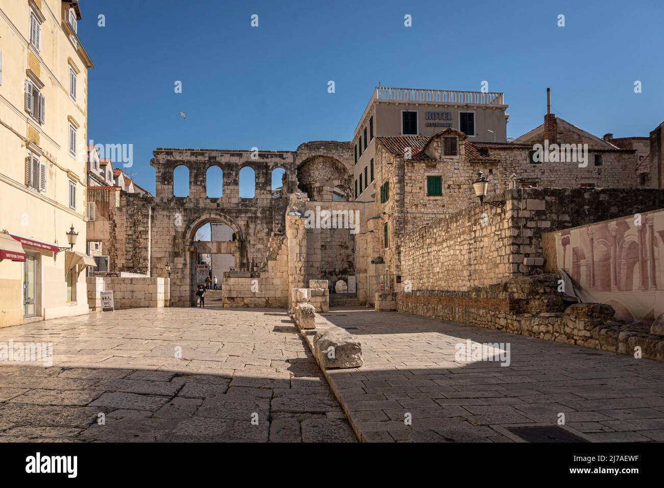View of the Silver Gate of the Diocletian's Palace in Split, Croatia ...