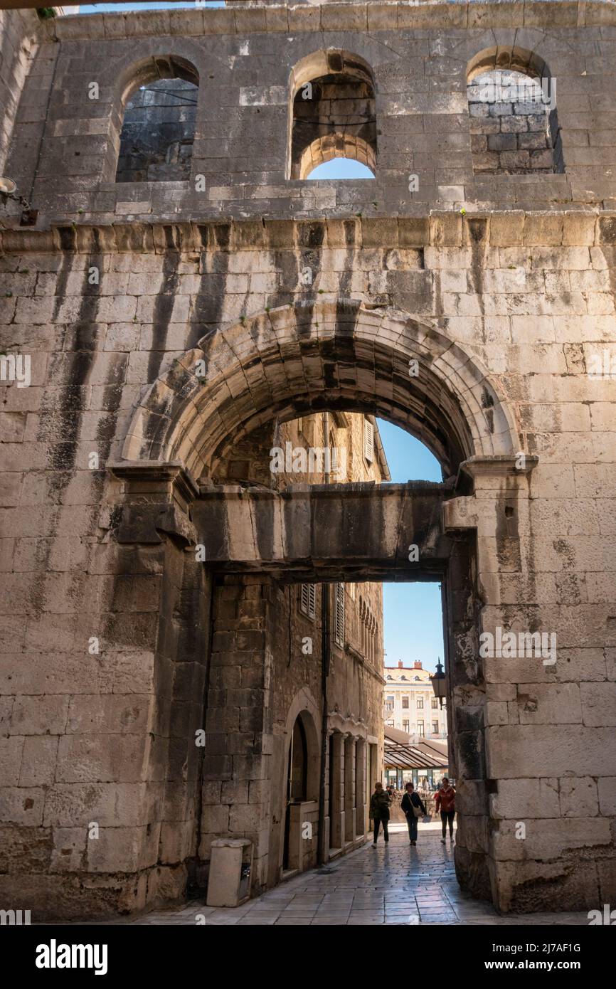 View of the Iron Gate of the Diocletian's Palace in Split, Croatia ...