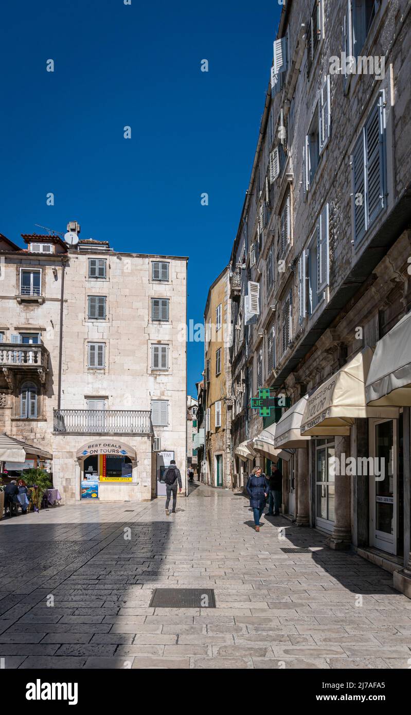 View of the streets of the Diocletian's Palace in Split, Croatia Stock ...