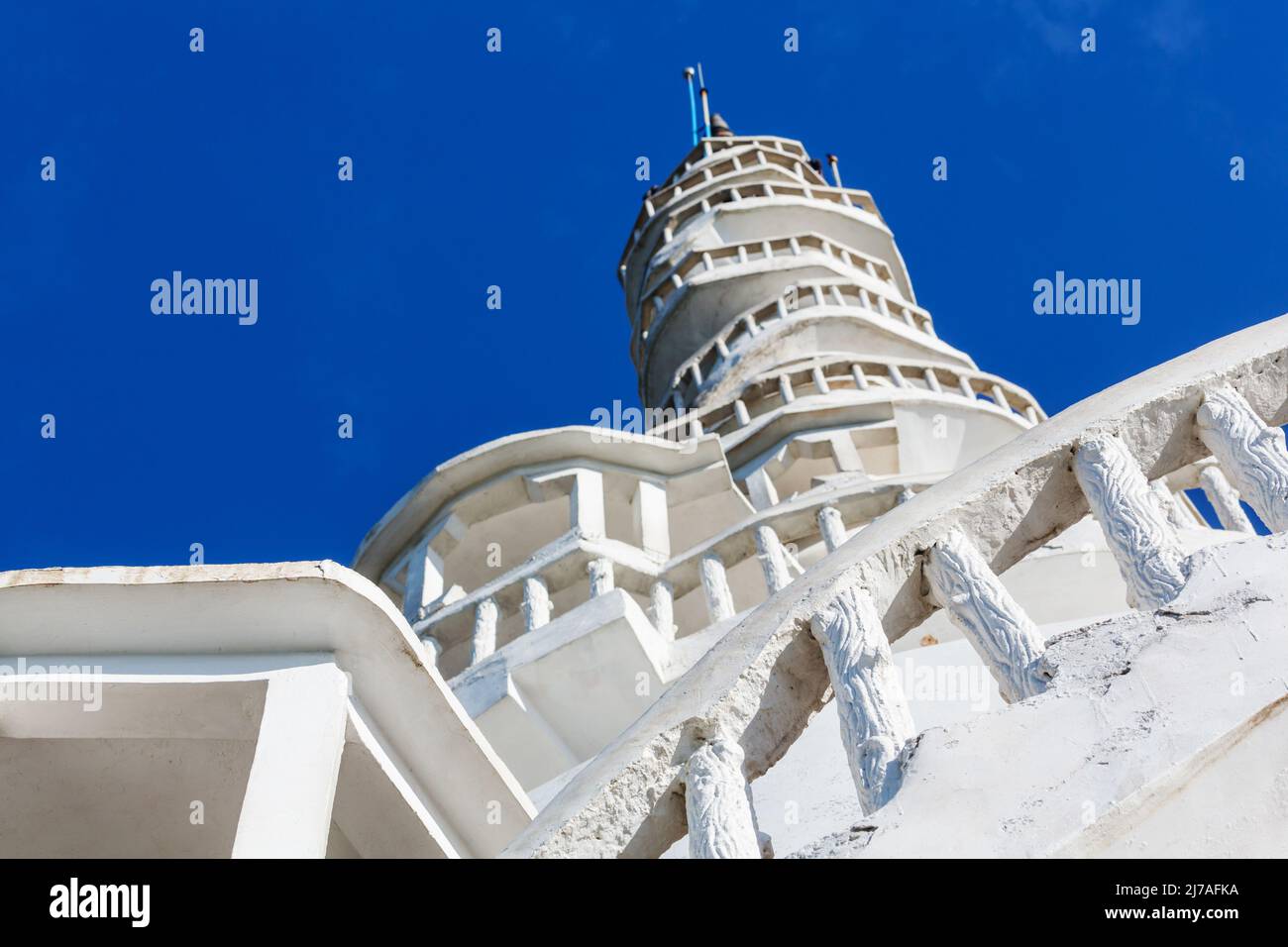 Tourist on the Ambuluwawa temple in Central province, Sri Lanka Stock ...