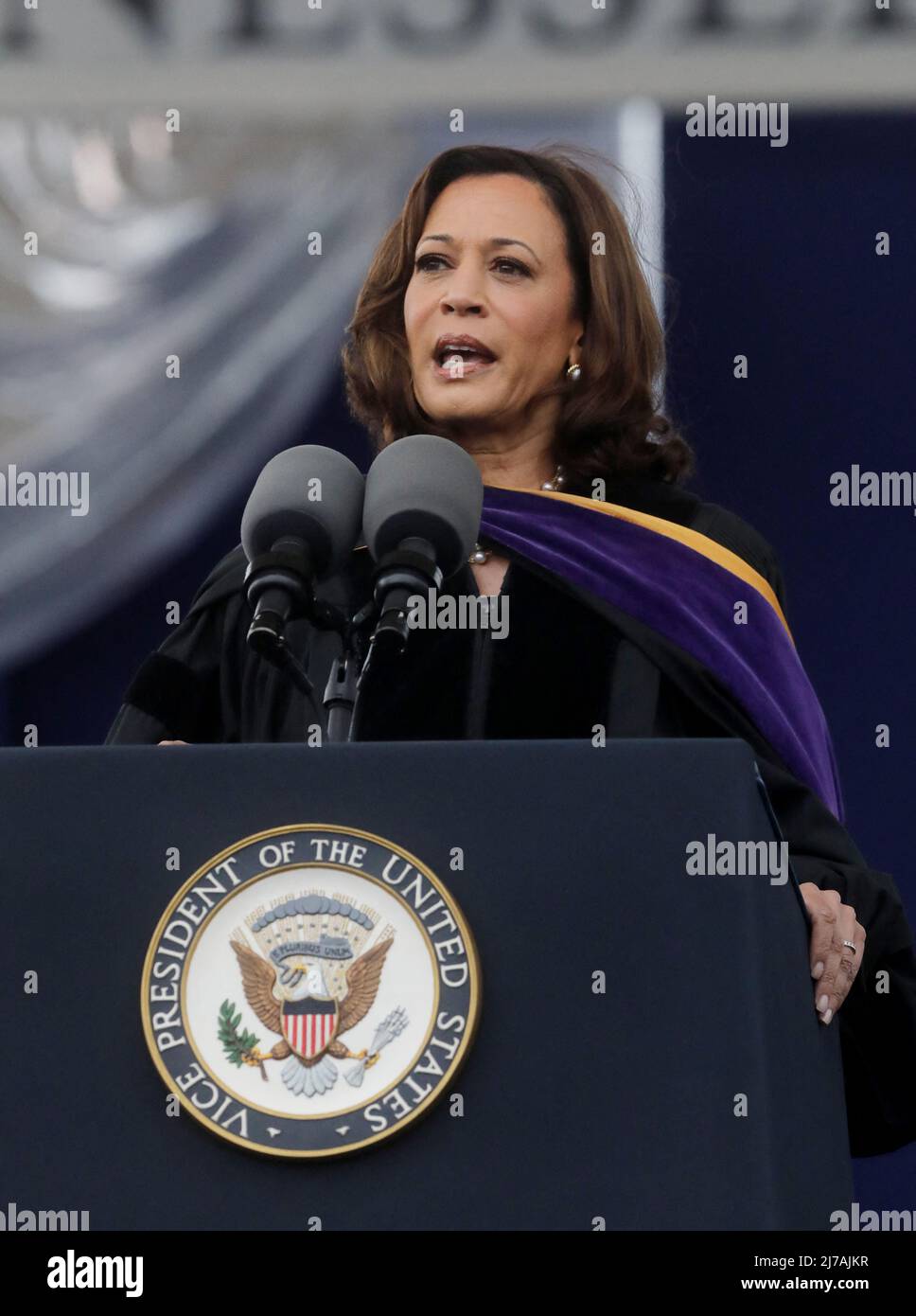Vice President Kamala Harris delivers the commencement address at ...