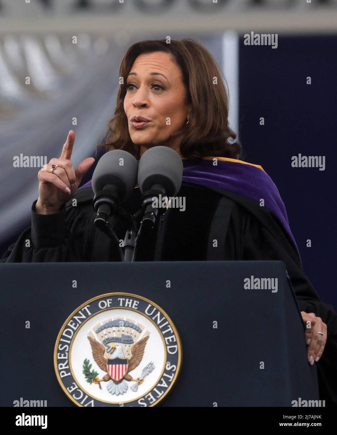 Vice President Kamala Harris delivers the commencement address at ...