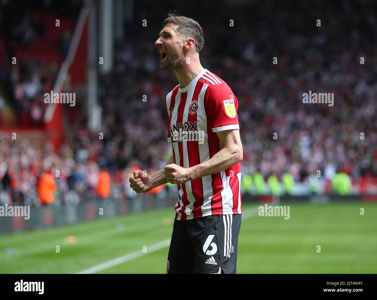 Sheffield, England, 7th May 2022. Chris Basham of Sheffield Utd reacts ...