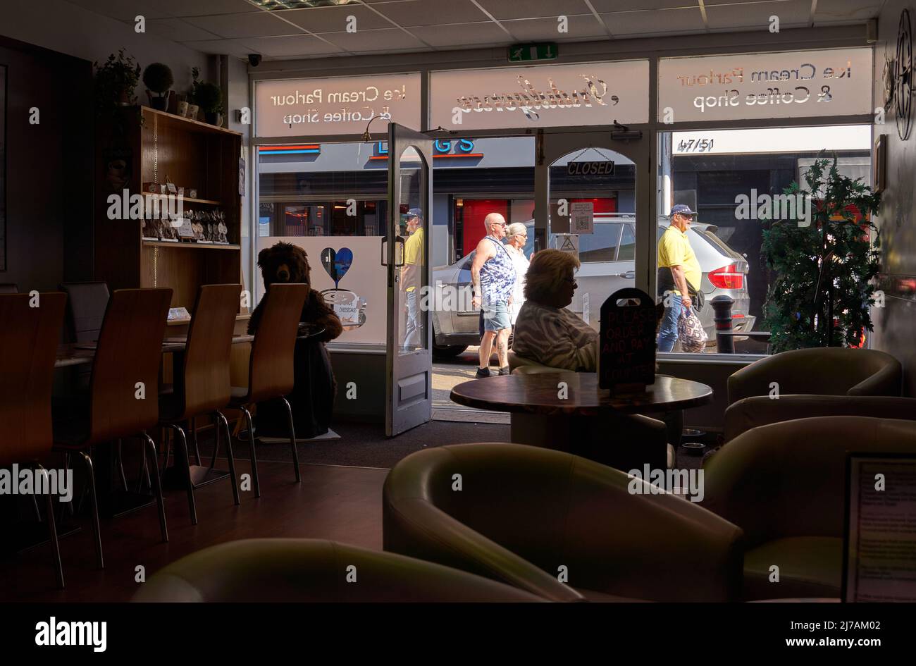 Interior of a coffee shop in Skegness, UK Stock Photo - Alamy