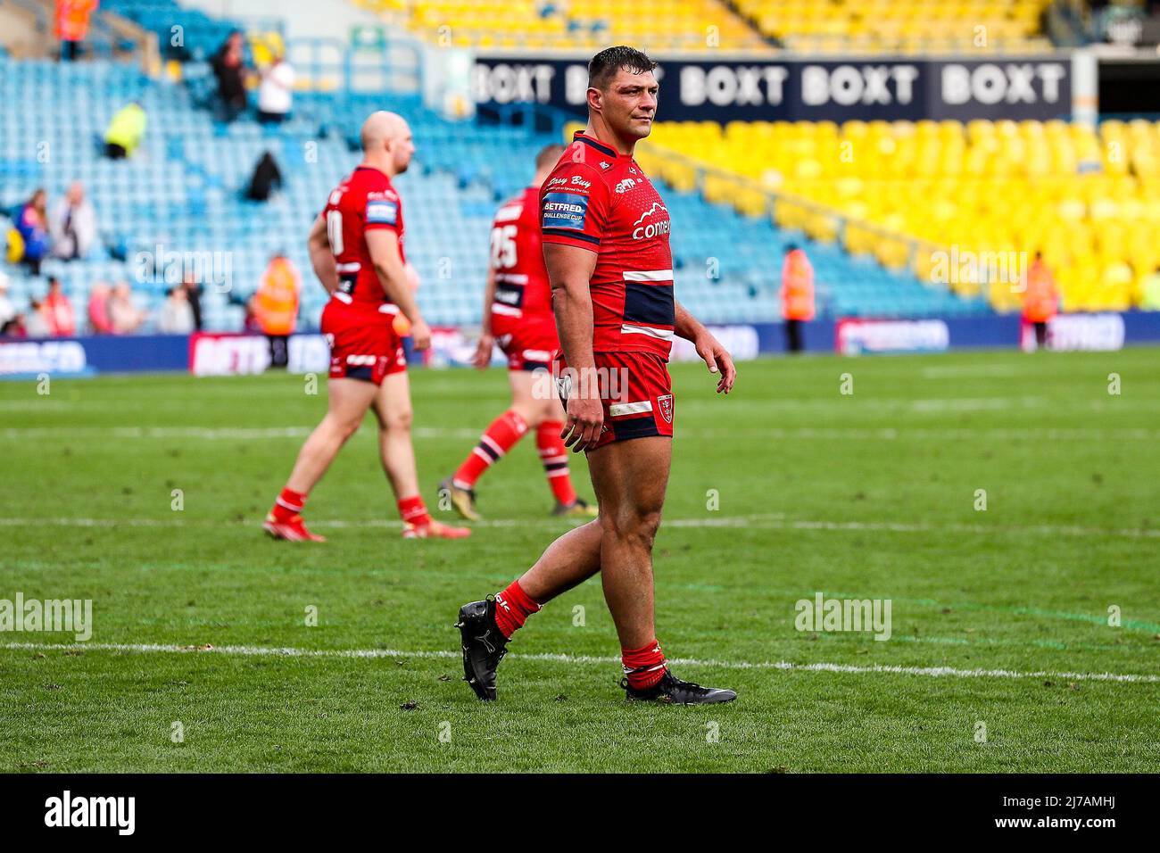 Leeds, UK. 07th May, 2022. A dejected Ryan Hall leaves the pitch ...