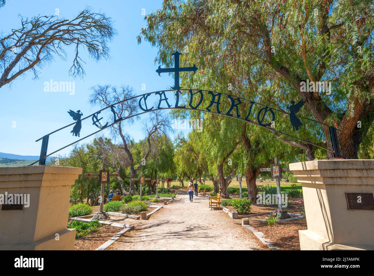 The grounds of the Old Mission Santa Ines. Solvang, California, USA ...