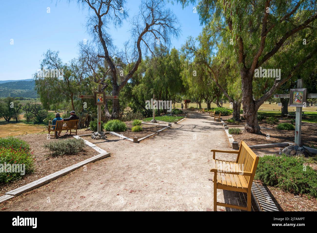The grounds of the Old Mission Santa Ines. Solvang, California, USA ...
