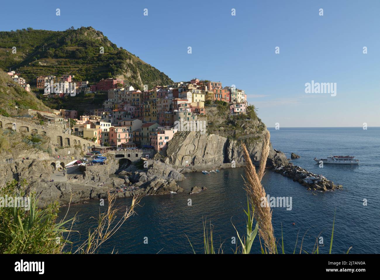 Manarola one of the five villages of the five land in Liguria Italy in ...