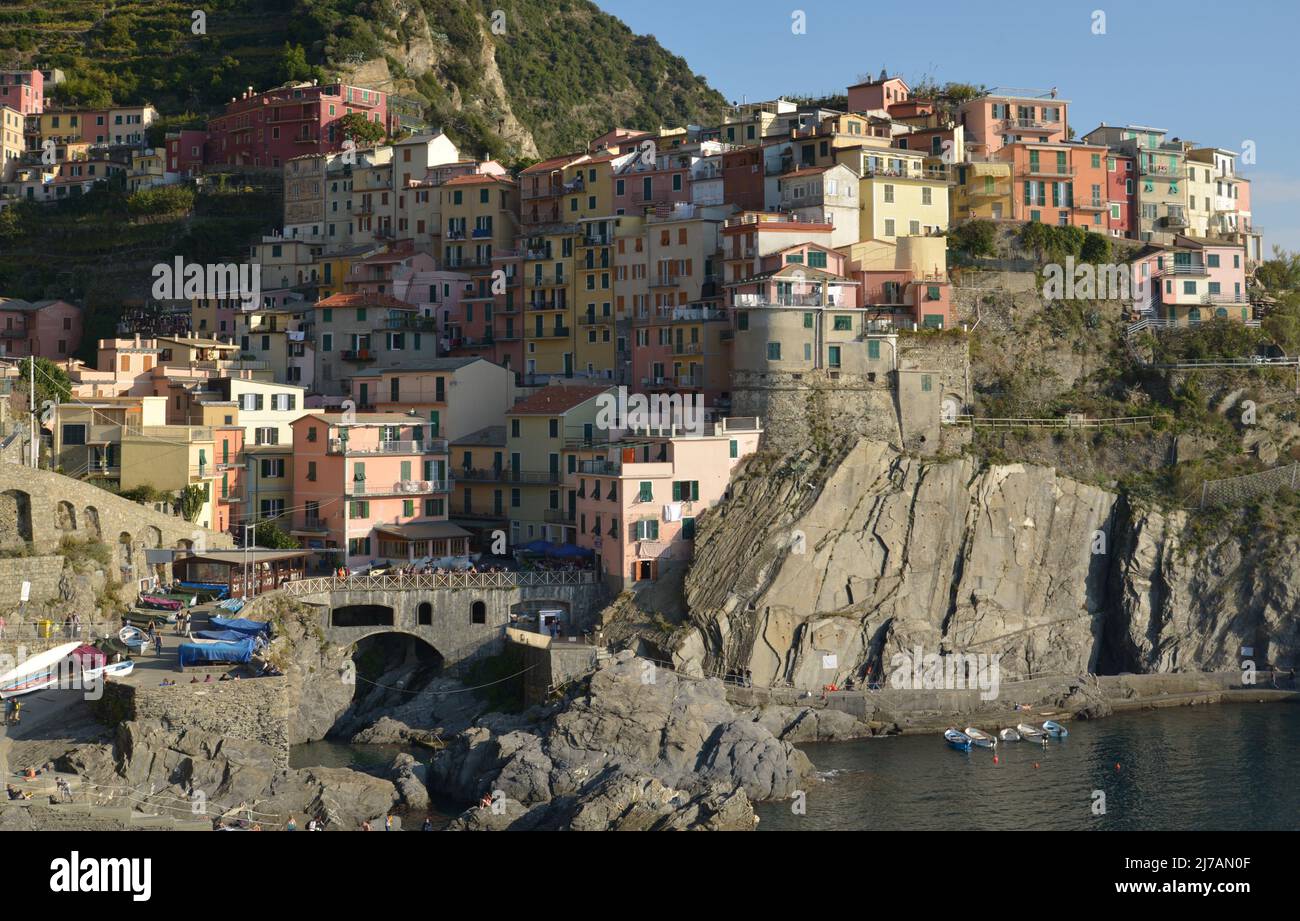 Manarola one of the five villages of the five land in Liguria Italy in ...