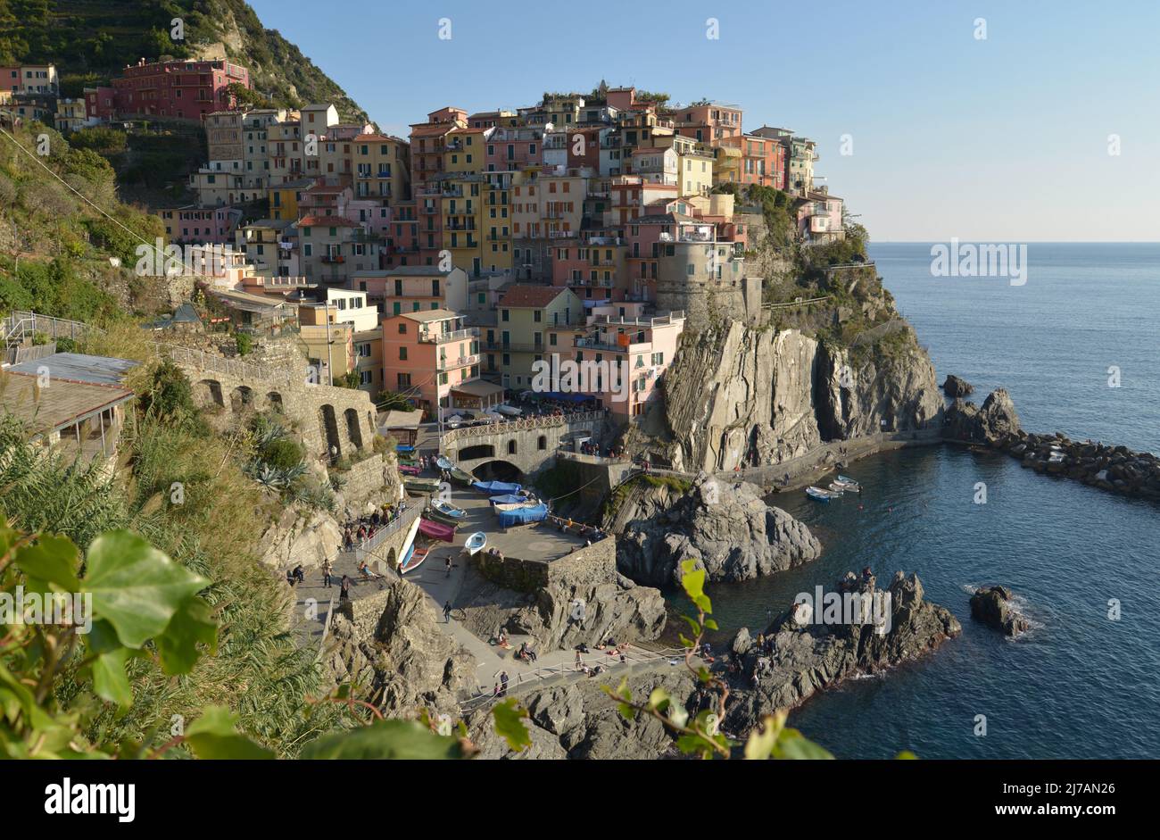 Manarola one of the five villages of the five land in Liguria Italy in the Gulf of Poets Stock ...