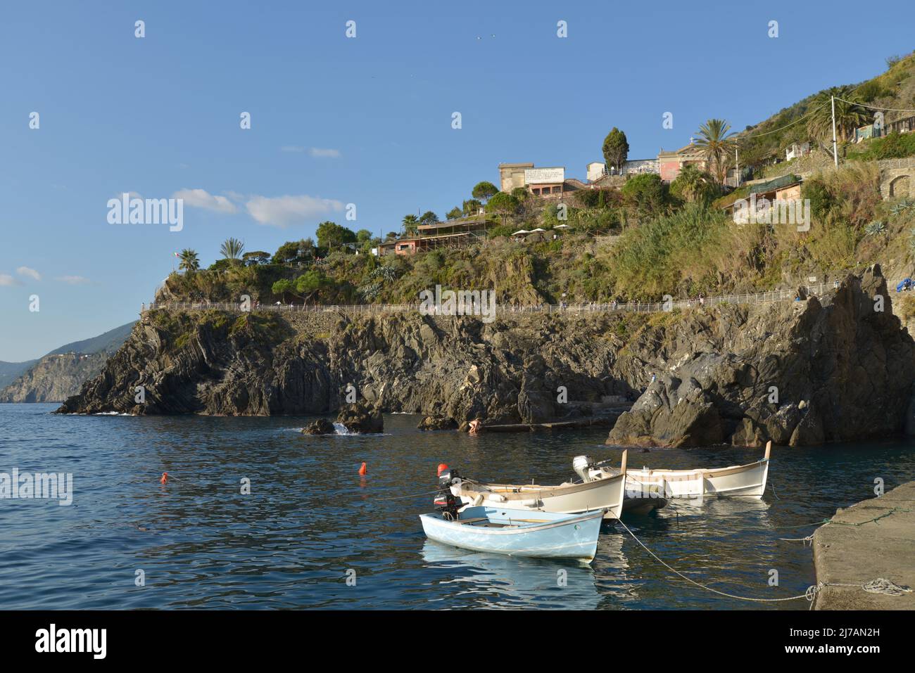 Manarola one of the five villages of the five land in Liguria Italy in ...