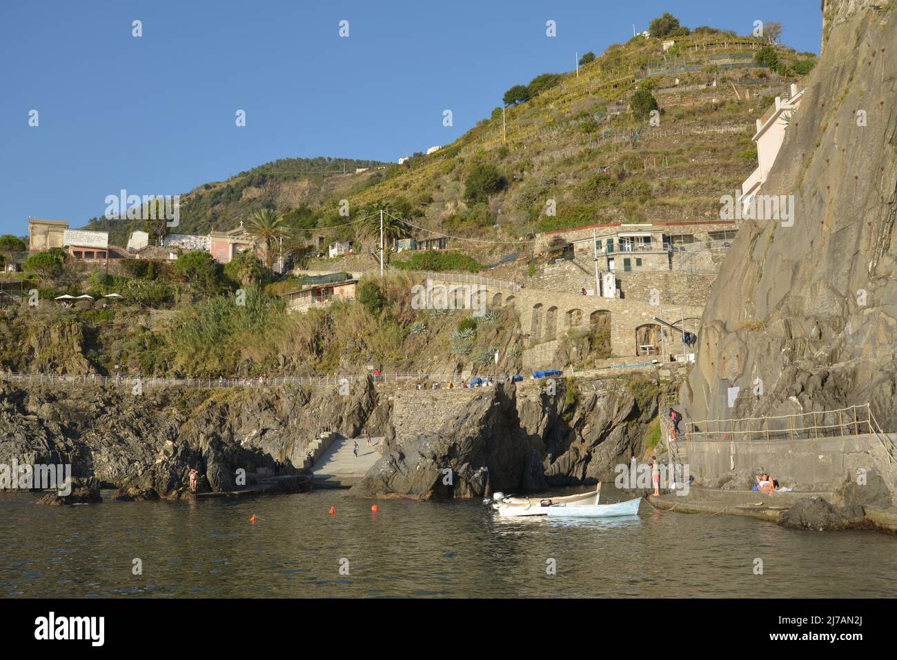 Manarola one of the five villages of the five land in Liguria Italy in ...