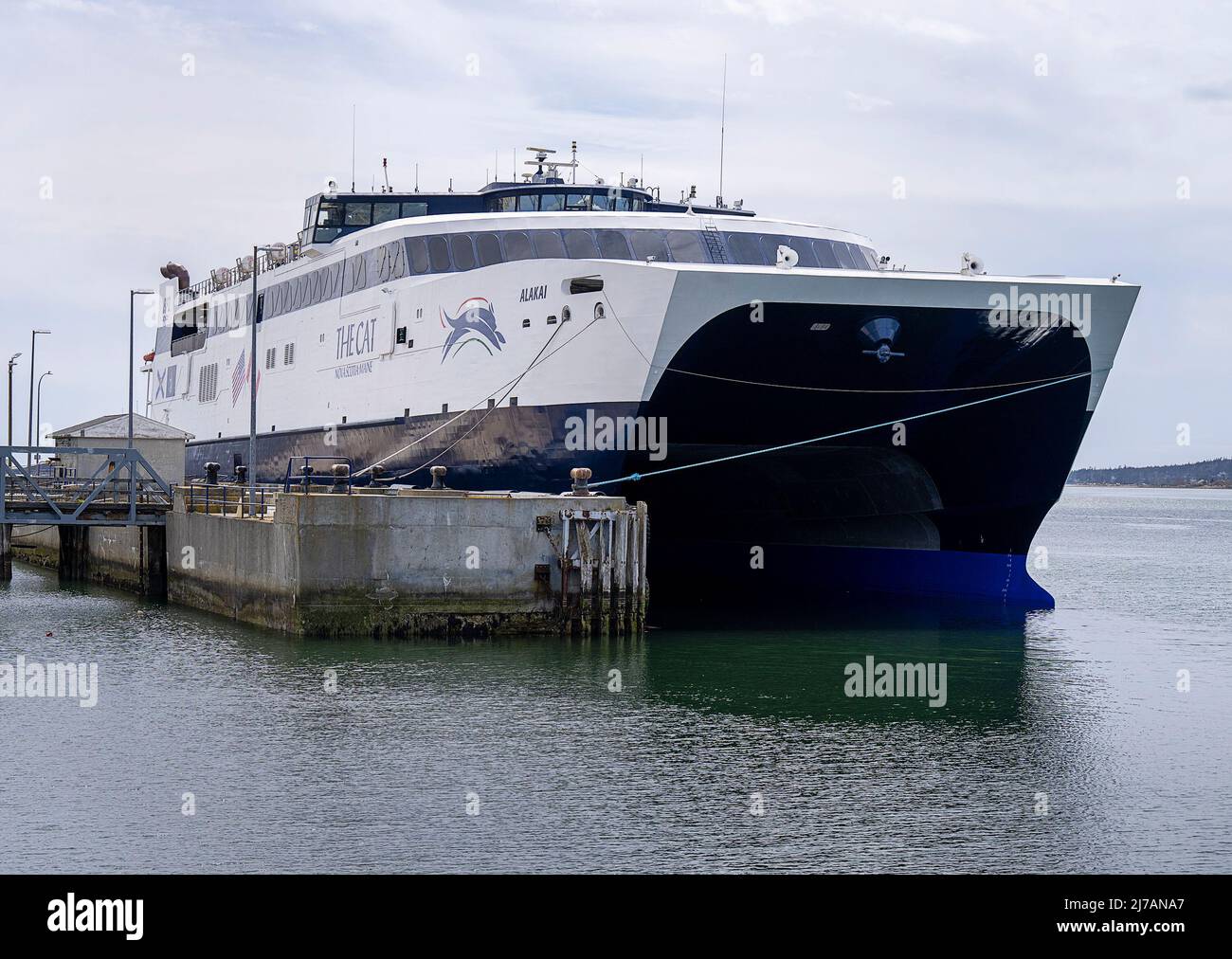 The Cat, a fast ocean-going catamaran car and passenger ferry, is ...
