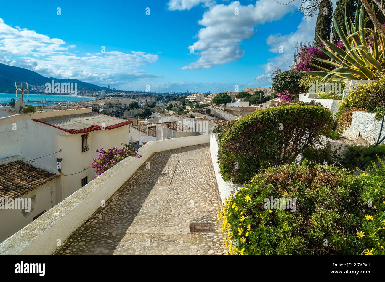 Architecture in the Mediterranean white village of Altea, Alicante ...