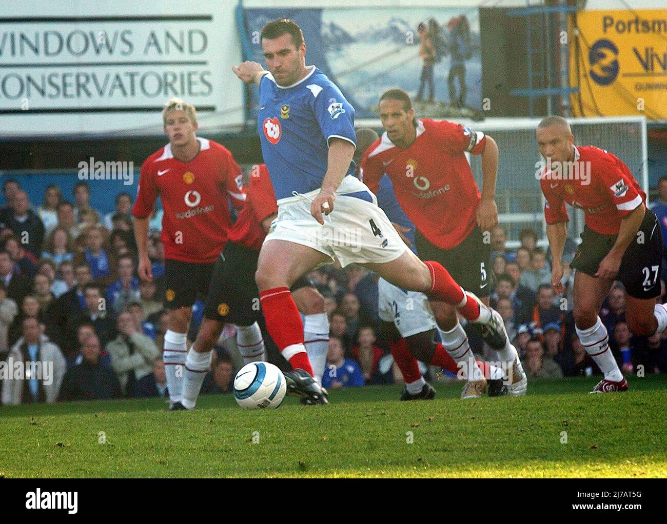PORTSMOUTH V MAN UTD DAVID UNSWORTH SCORES FROM THE SPOT. PIC MIKE ...