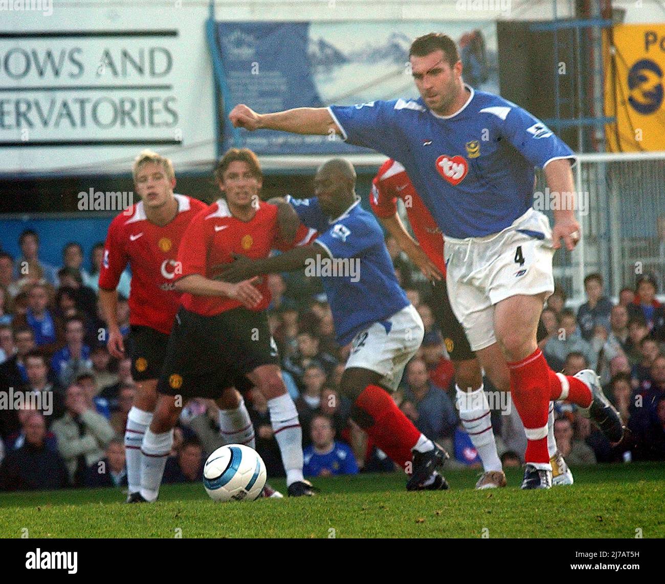 PORTSMOUTH V MAN UTD DAVID UNSWORTH SCORES FROM THE SPOT. PIC MIKE ...