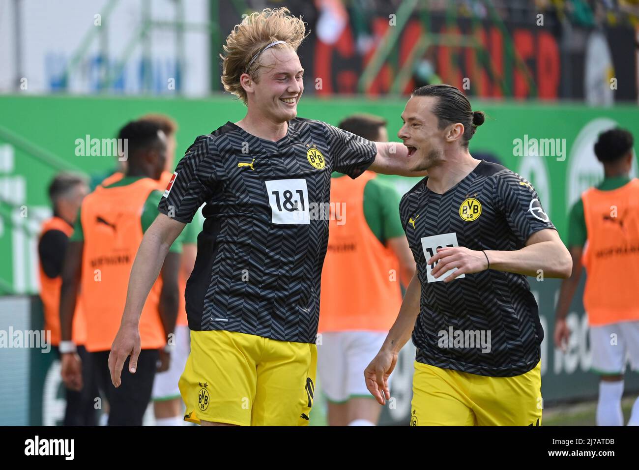 goaljubel from left: Julian BRANDT (Borussia Dortmund) with Nico SCHULZ ...