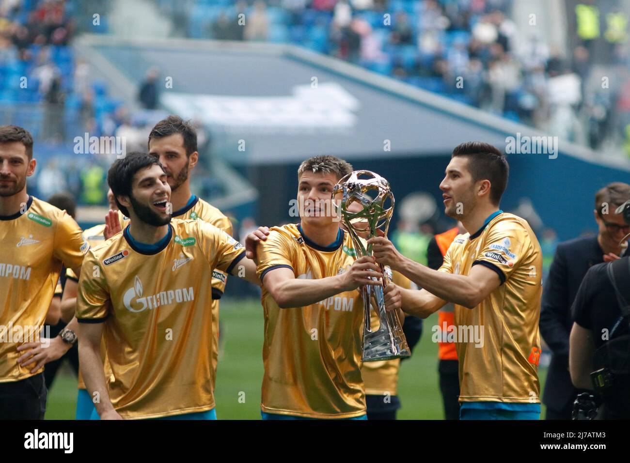 Zenit football club players attend the honoring ceremony of the ...
